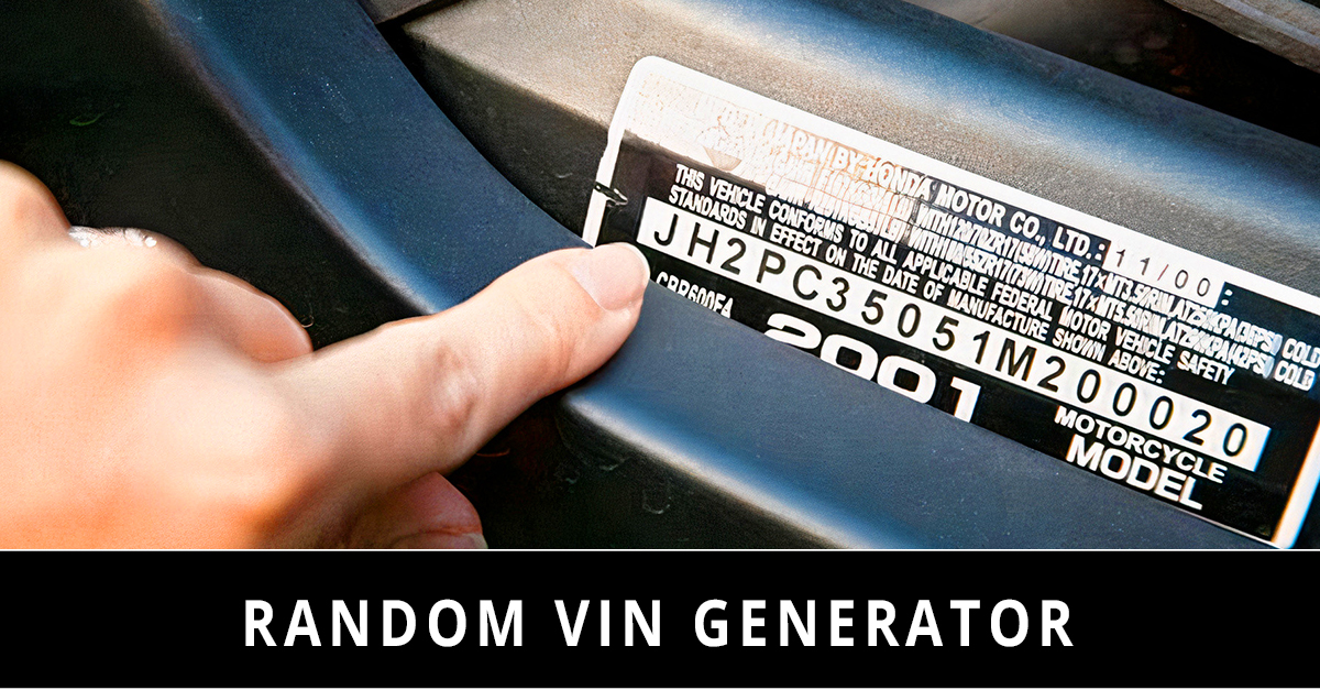 Random VIN Generator 🚃🚘🚔